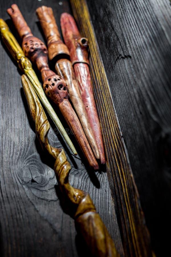 Collection of Homemade Magic Wands Stock Photo - Image of wooden, wands ...