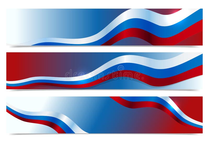 Horizontal Banner with Flag of Russia. Russian Flag on Background Stock ...