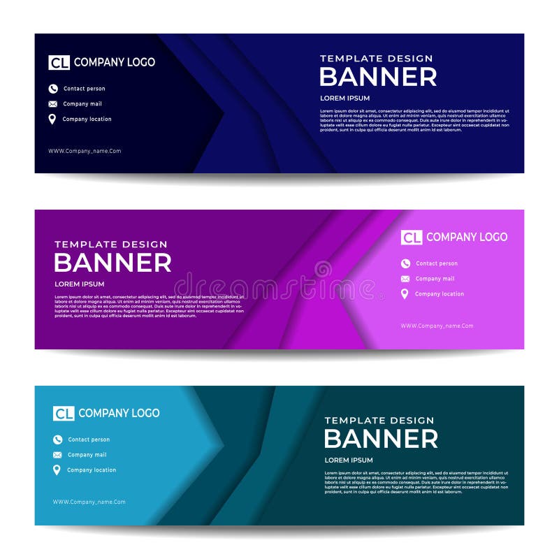 Collection of Horizontal Business Ad Banner Stock Vector - Illustration ...