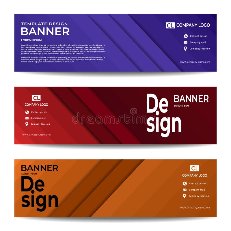 Collection of Horizontal Business Ad Banner Stock Vector - Illustration ...