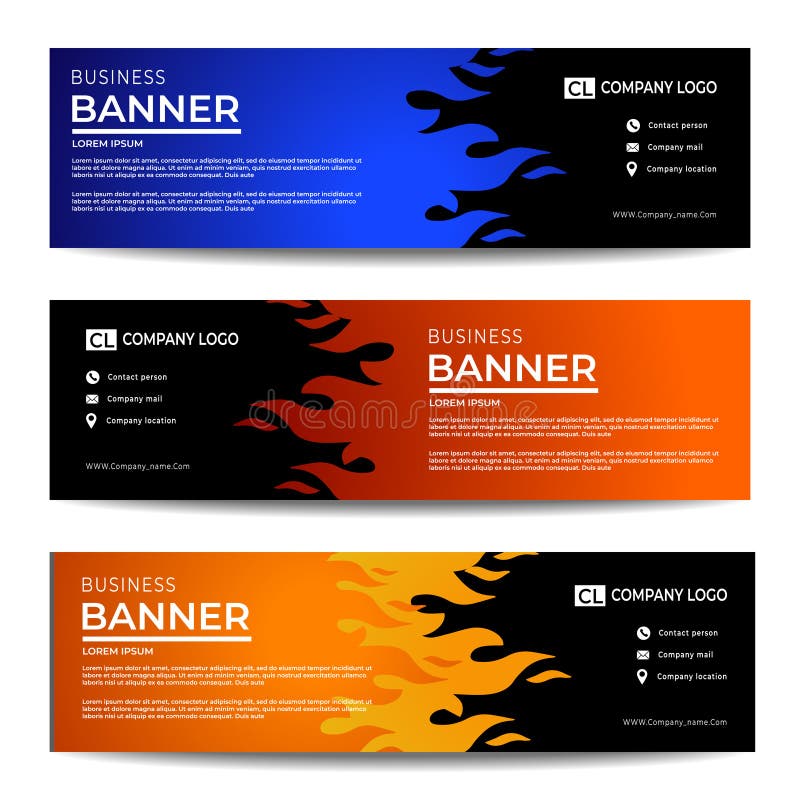 Collection of Horizontal Business Ad Banner Stock Vector - Illustration ...