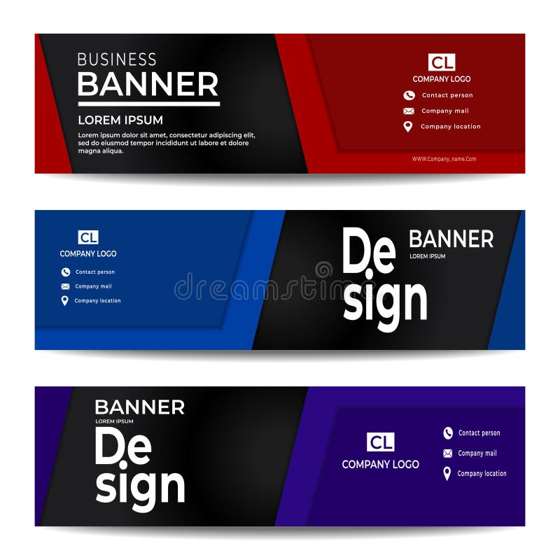 Collection of Horizontal Business Ad Banner Stock Vector - Illustration ...