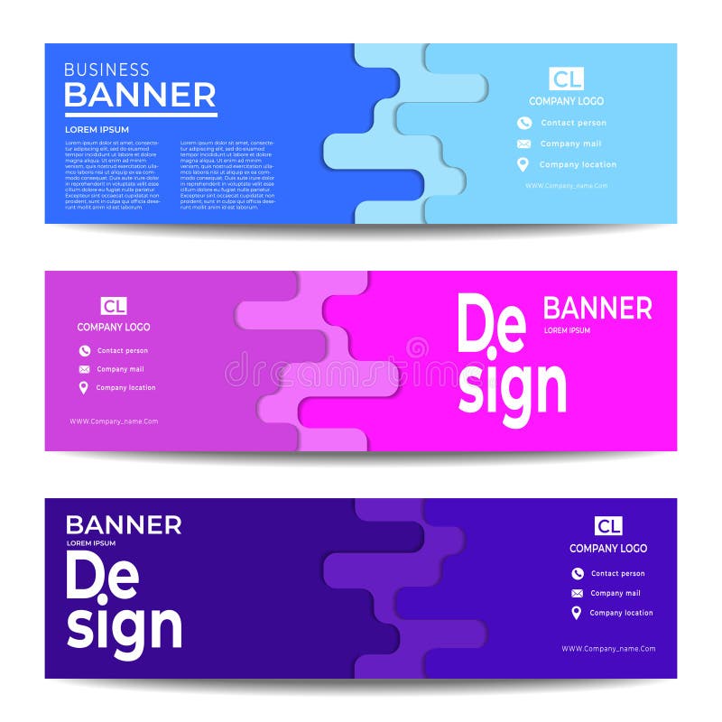 Collection of Horizontal Business Ad Banner Stock Vector - Illustration ...