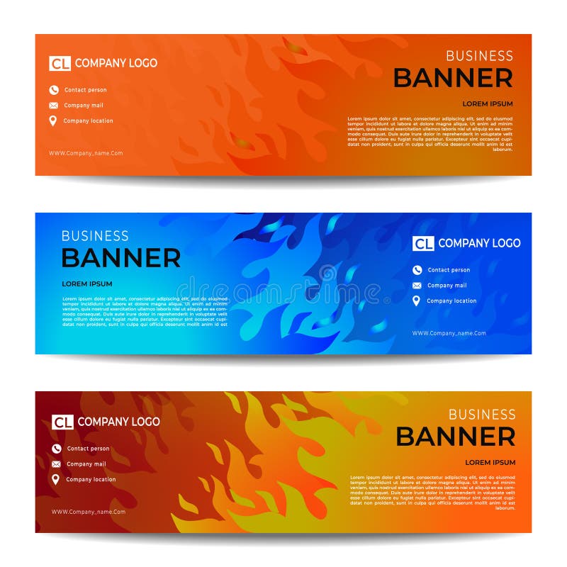 Collection of Horizontal Business Ad Banner Stock Vector - Illustration ...
