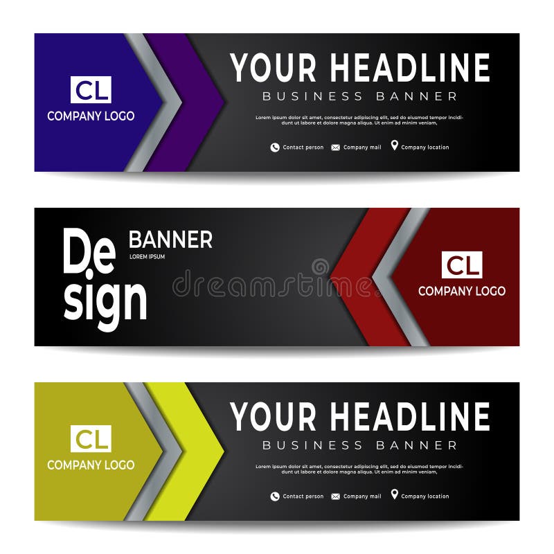 Collection of Horizontal Business Ad Banner Stock Vector - Illustration ...