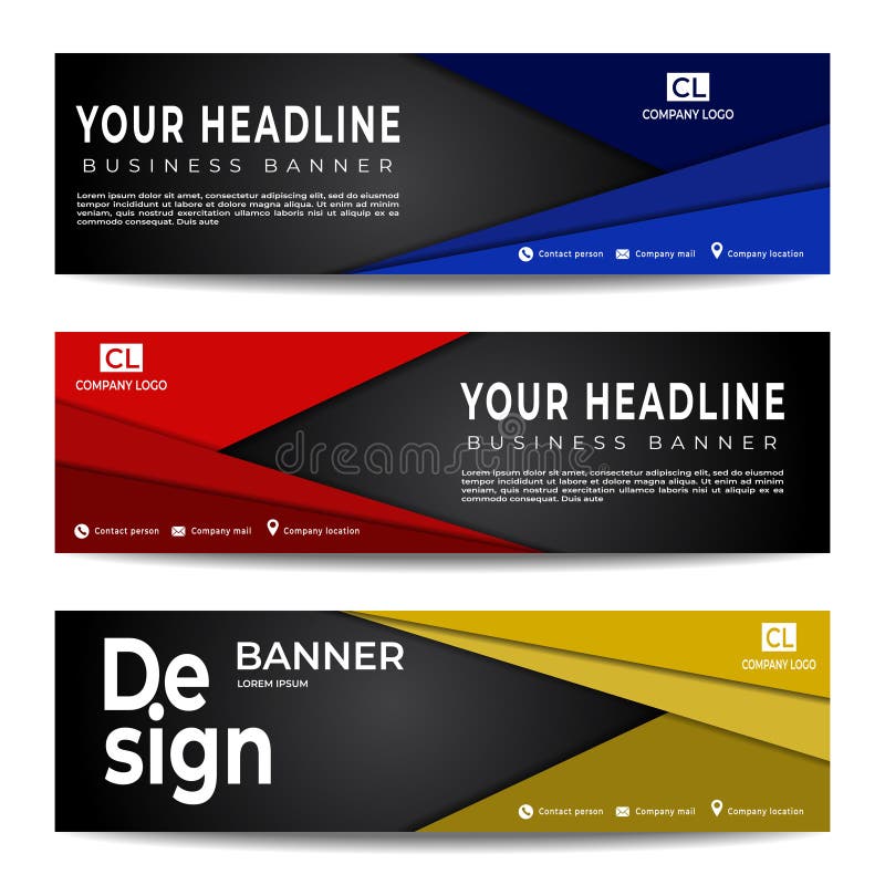 Collection of Horizontal Business Ad Banner Stock Vector - Illustration ...