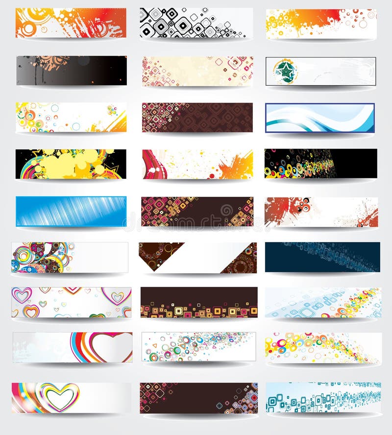 Collection Horizontal Headers Stock Illustration - Illustration of ...