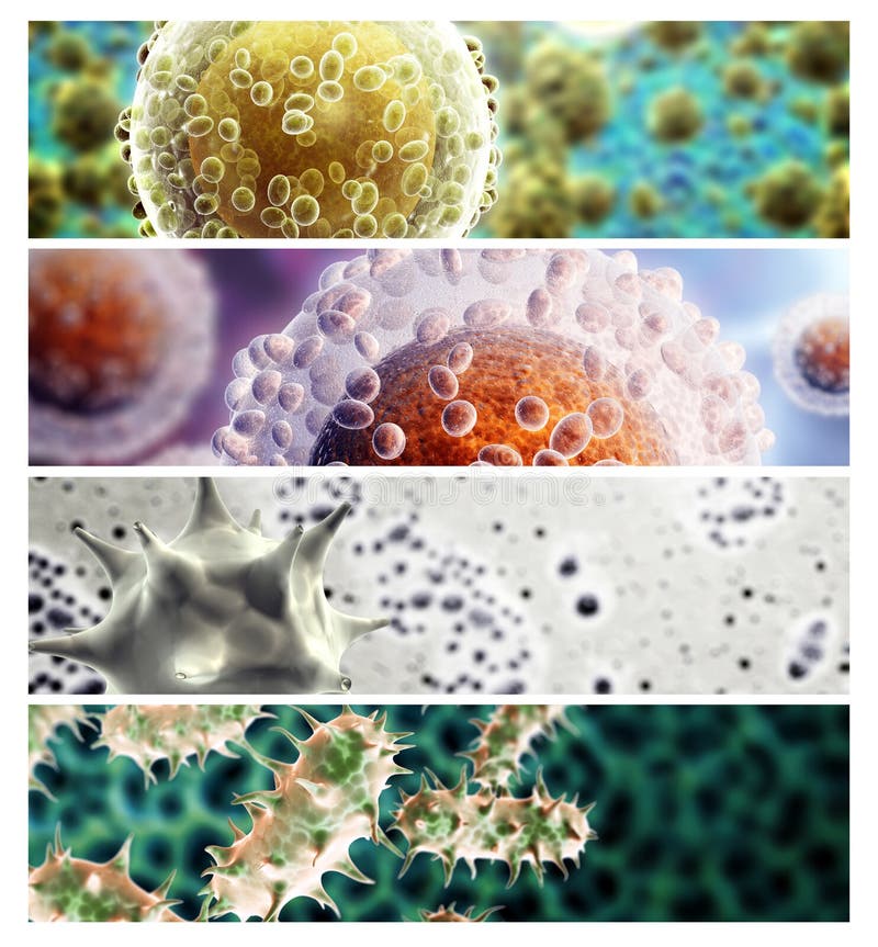 Collection of Horizontal or Vertical Banners with Pathogenic Bacterias ...