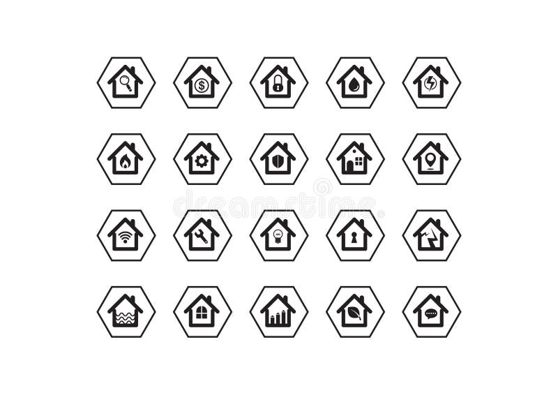 Collection of House Icons. Vector Illustration Decorative Background ...