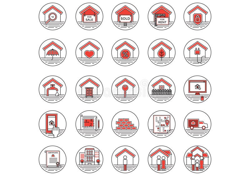 Collection of House Icons. Vector Illustration Decorative Background ...