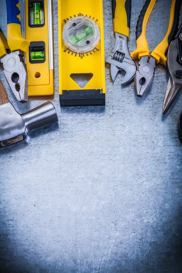 Collection of House Improvement Tools on Scratched Stock Photo - Image ...