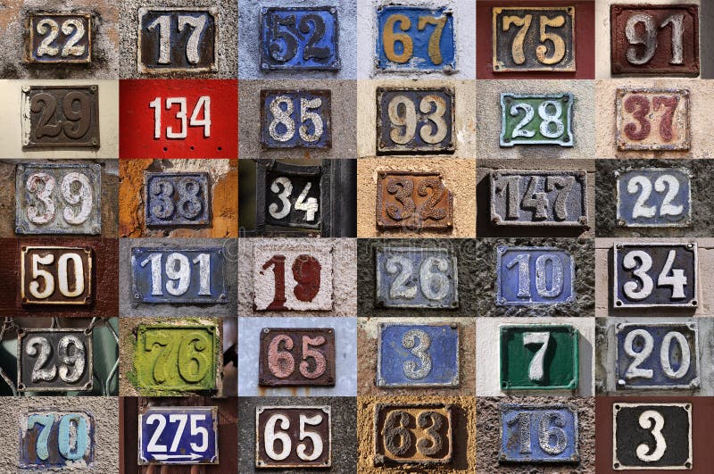 Collection of House Numbers Stock Photo - Image of collection, numbers ...