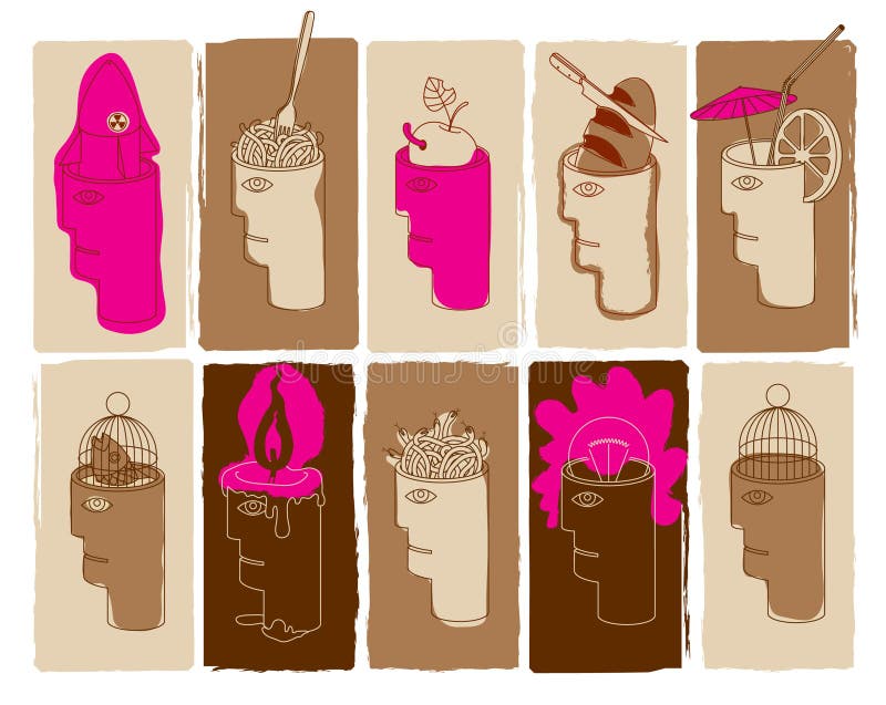 Collection of human heads stock vector. Illustration of outline - 21957742