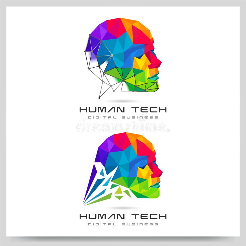 Collection of Human Tech Logo Design Stock Vector - Illustration of ...
