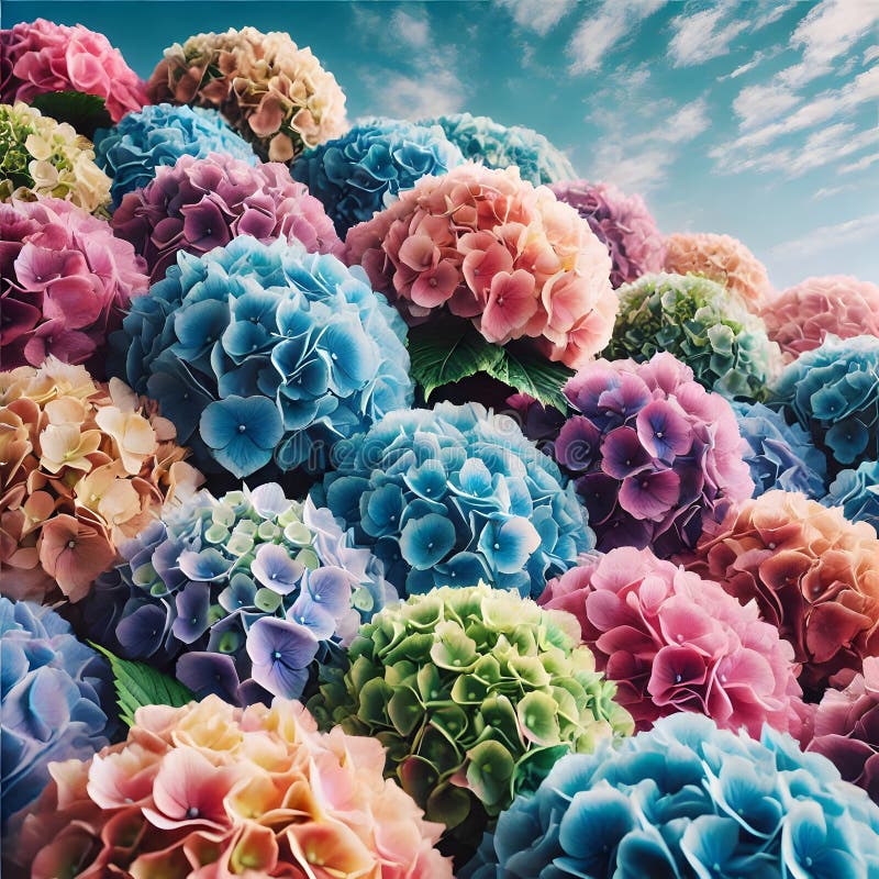 Hydrangea Color Symphony stock illustration. Illustration of soft ...