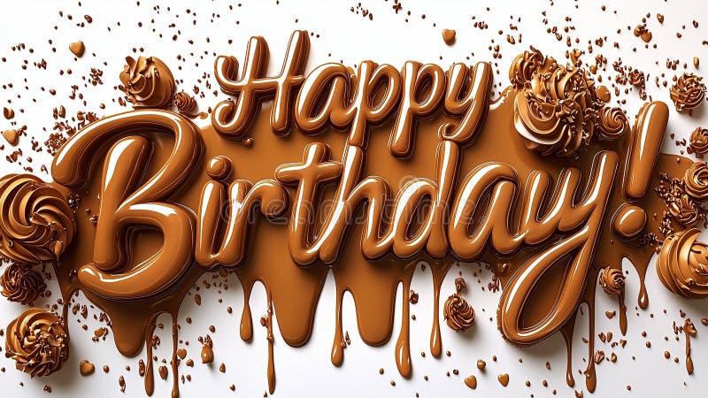 Creative Birthday Typography with Food-inspired Elements Stock ...