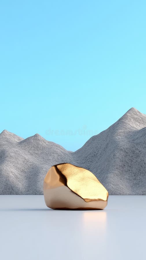 A Collection of Hyper-realistic Silver Rocks Rests on a Sleek Surface ...