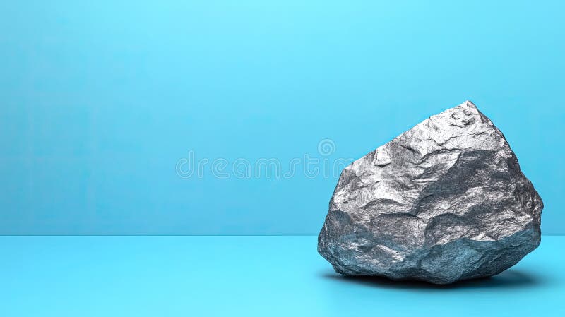 A Collection of Hyper-realistic Silver Rocks Rests on a Sleek Surface ...