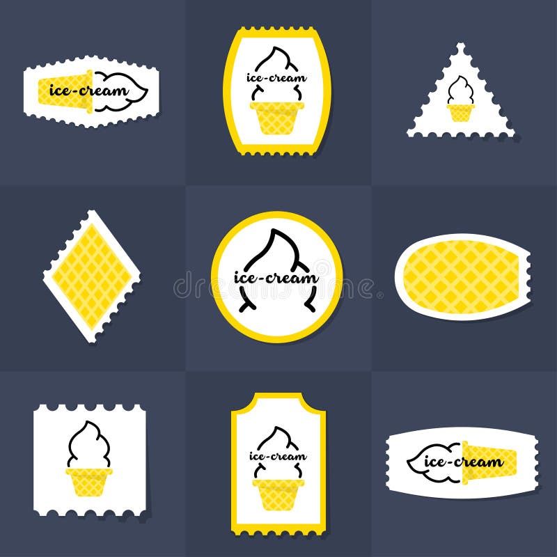 Collection of Ice-cream Postage Stamp Stock Vector - Illustration of ...