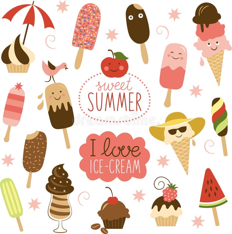 Collection of Ice Cream stock vector. Illustration of delicious - 44884951