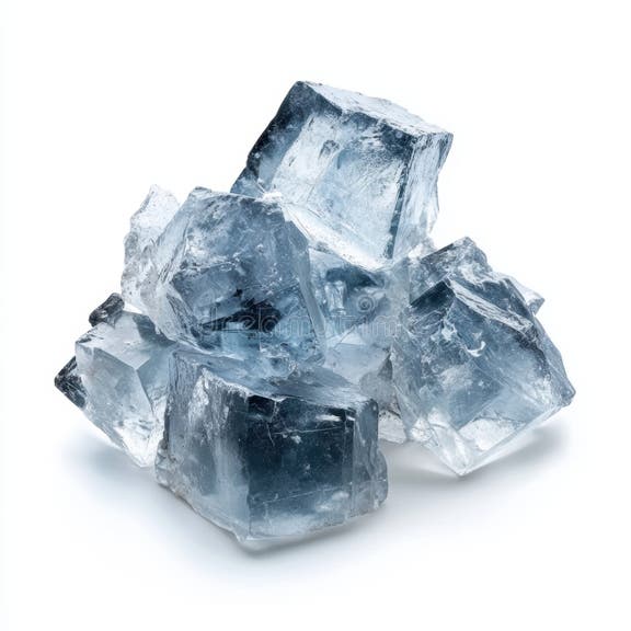 A Collection of Ice Cubes Scattered on a Smooth White Surface. Stock ...