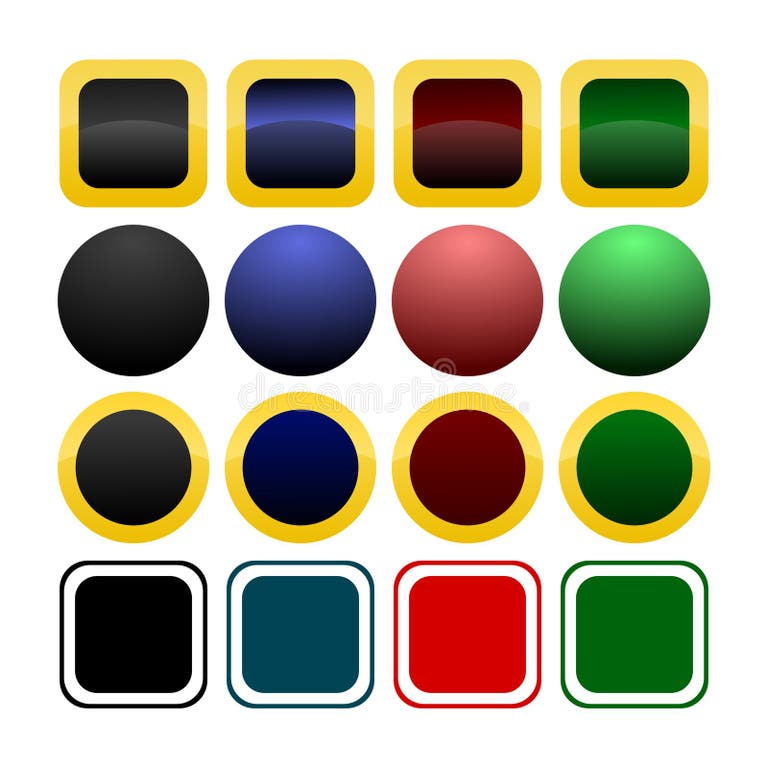 Collection of Icon/button Templates Stock Vector - Illustration of ...