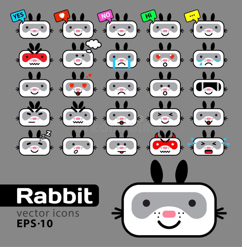 Rabbit Emotions Stock Illustrations – 1,511 Rabbit Emotions Stock ...