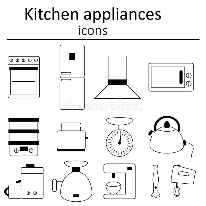 Collection of Icons. Kitchen Appliances. Icon Set of Kitchen Appliances ...