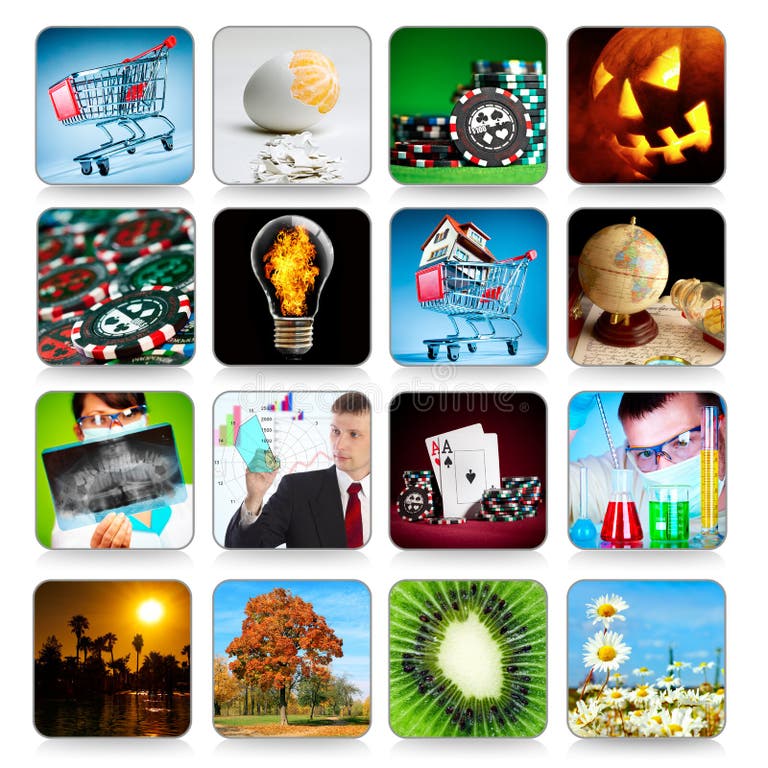 Collection of Icons for Programs and Games Stock Image - Image of icon ...