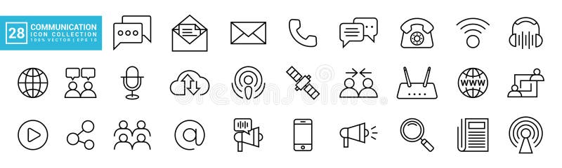Collection of Icons Related To Communication, Chat, Relationship ...