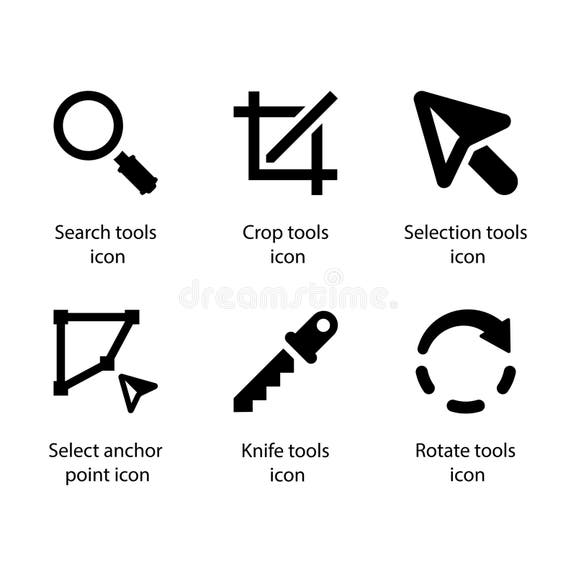 Search Tools, Crop Tools, Crop Tools, Selection Tools, Anchor Point ...