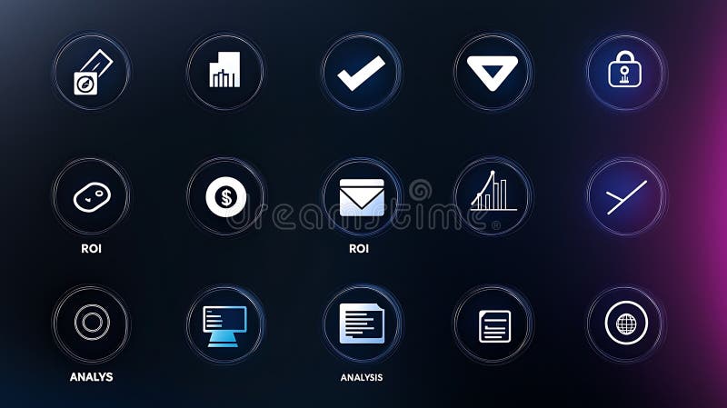 A Collection of Icons with a Variety of Shapes and Sizes Stock Image ...