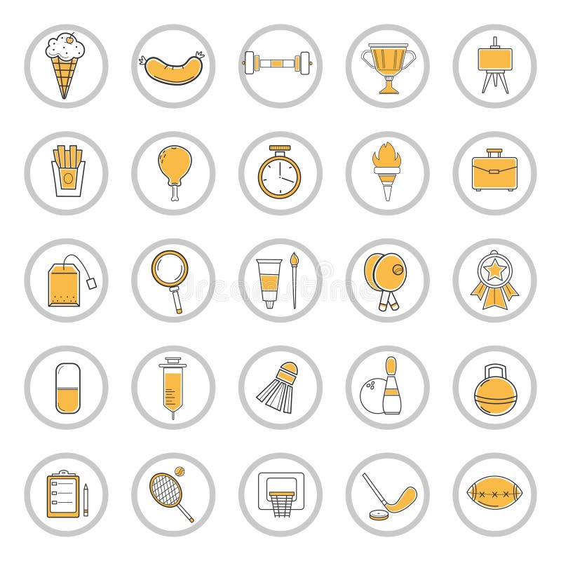 Collection of Icons on Various Topics - Vector Stock Vector ...