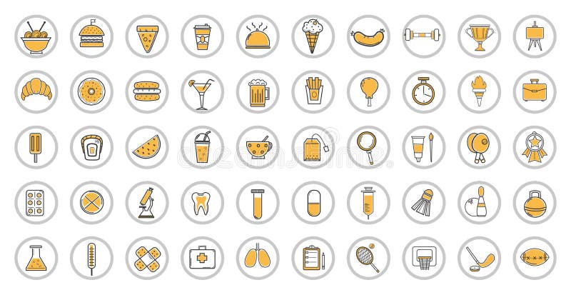 Collection of Icons on Various Topics - Vector Stock Vector ...