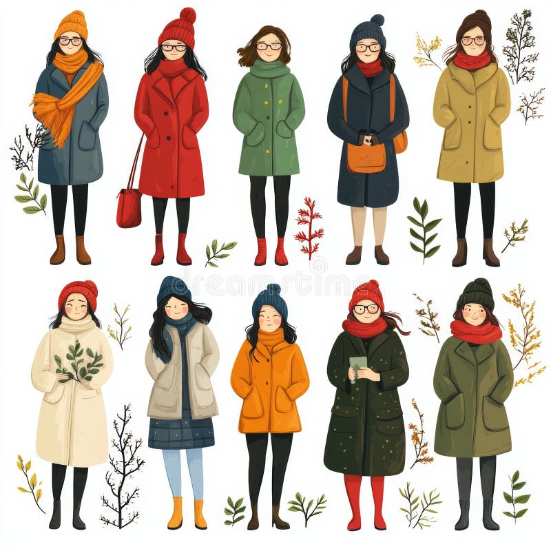 A Collection of Illustrations Featuring People in Different Poses ...