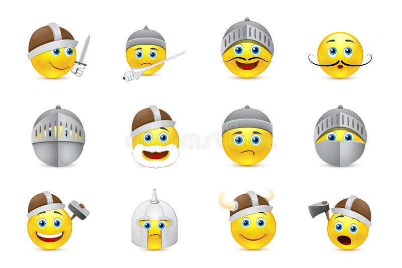 Collection of Illustrations of Knights Emoticons Stock Illustration ...