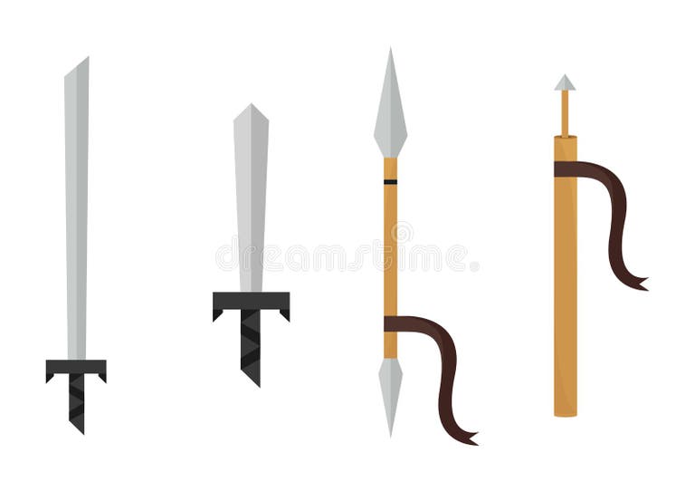 A Collection of Illustrations of Sharp Weapons Stock Vector ...