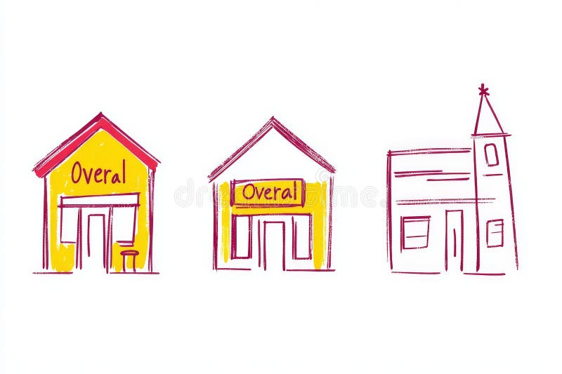 A Collection of Illustrations Showcasing Classic Building Architecture ...