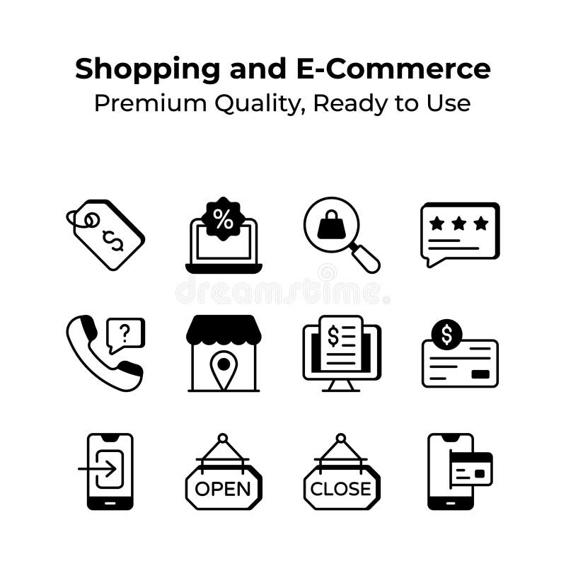 This Collection Includes Essential Icons for a Seamless Shopping ...
