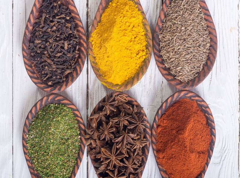 Colection of indian spices stock image. Image of background - 104945477
