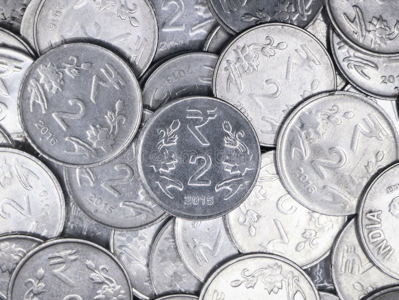 Collection of Indian 2 ( Two ) Rupee Coins Stock Image - Image of ...