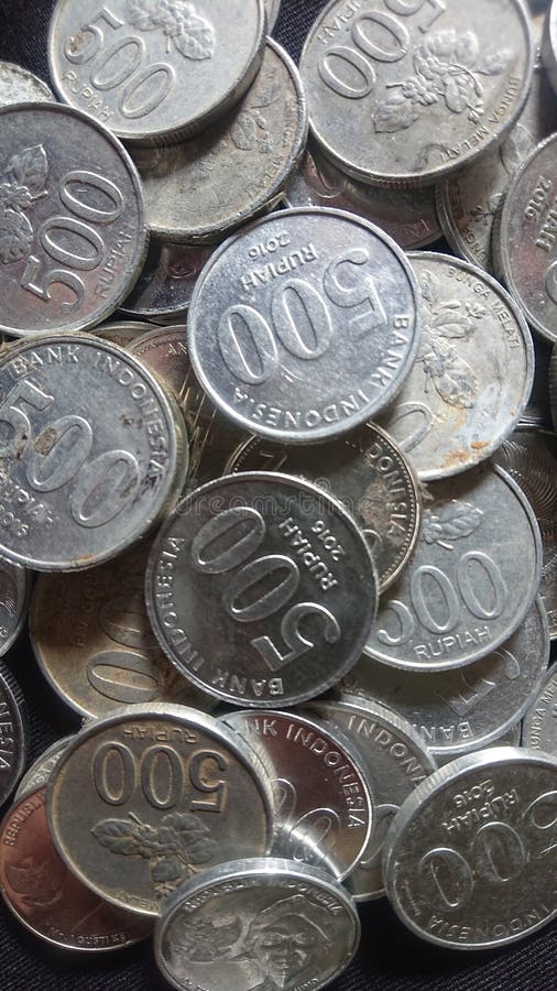 Collection of Indonesian Rupiah Coins on a White Background Stock Image ...