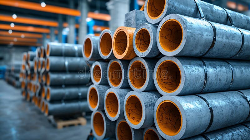 Industrial Ceramic Pipes Under Construction in Warehouse Stock ...