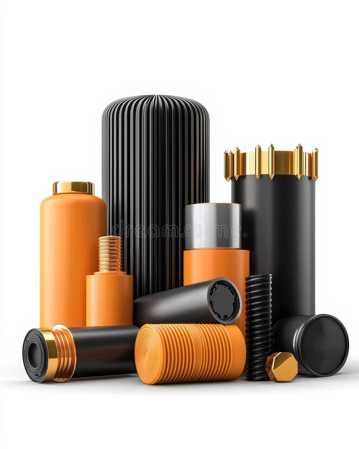 A Collection of Industrial Components Featuring a Variety of Shapes and ...