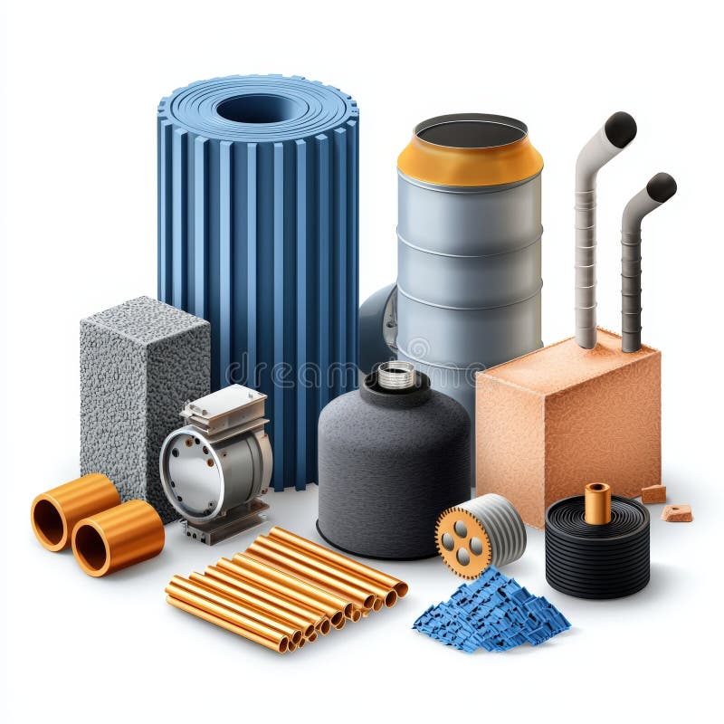 A Collection of Industrial Components Including Pipes Containers and ...