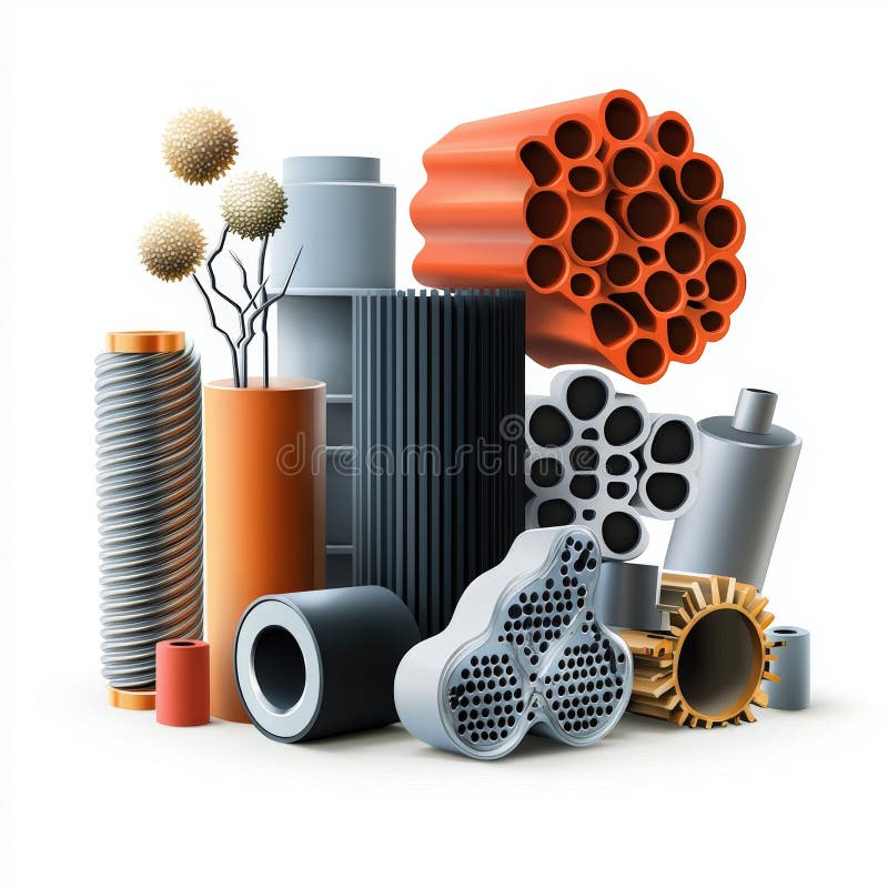 A Collection of Industrial Design Elements Featuring Various Shapes and ...