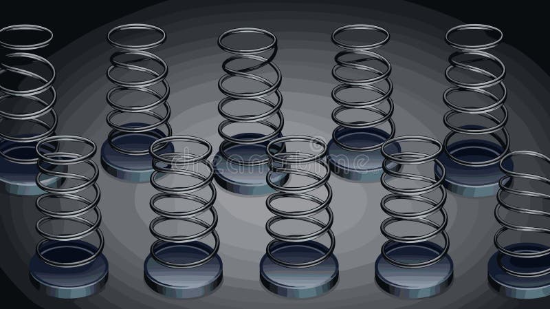 Collection of Industrial Springs on a Dark Background Stock ...