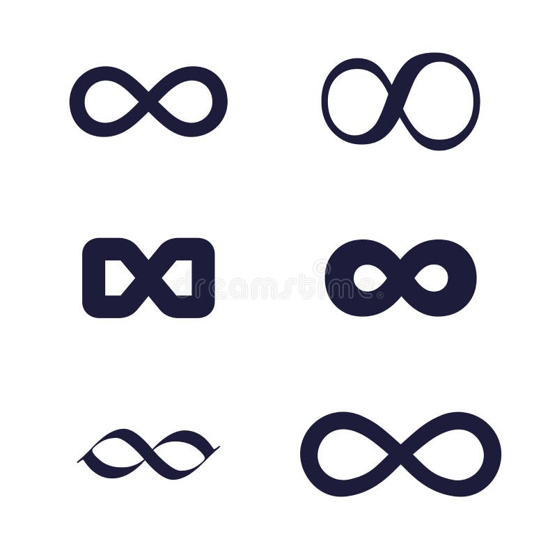 Set of Different Infinity Symbols Stock Vector - Illustration of curve ...