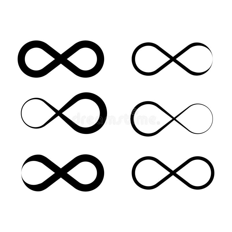 Collection of Infinity Symbols in Various Styles. Continuous Loop ...