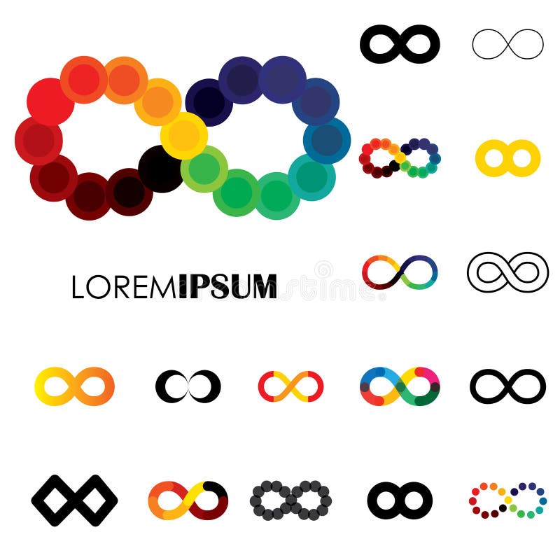 Unlimited Infinity Collection Icons Stock Illustrations – 49 Unlimited ...